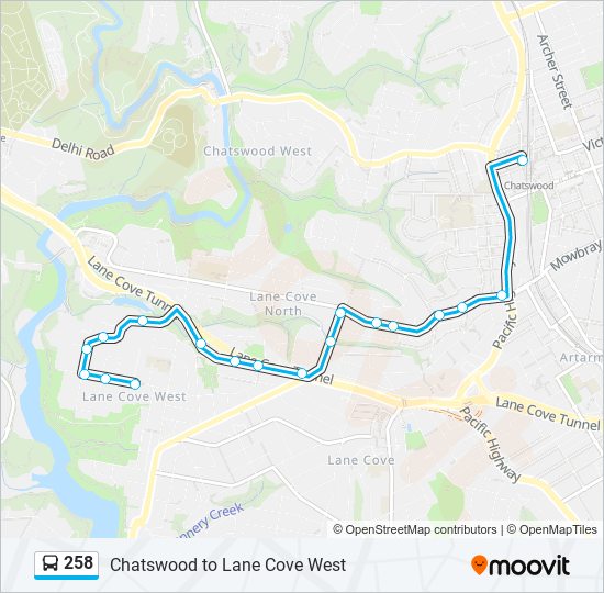 258 Route: Schedules, Stops & Maps - Chatswood (Updated)