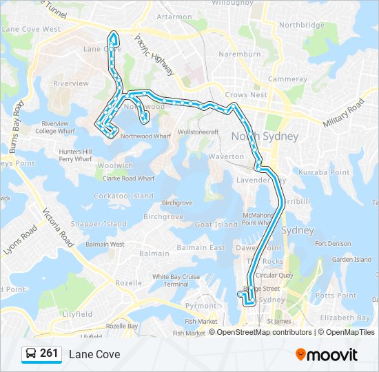 261 Route: Schedules, Stops & Maps - Lane Cove (Updated)