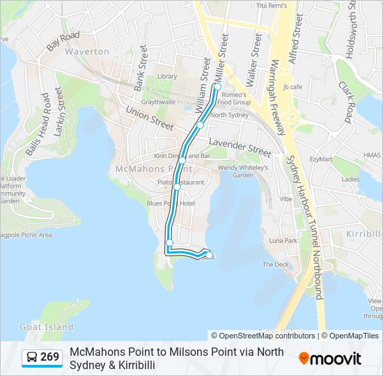 269 Route: Schedules, Stops & Maps - Mcmahons Point (Updated)