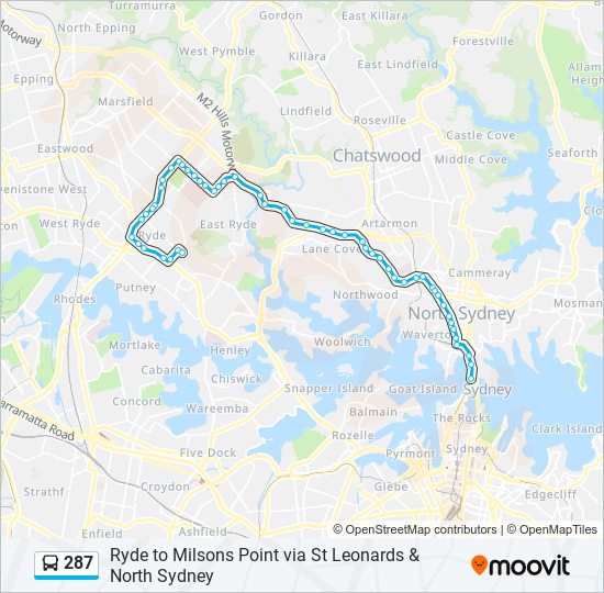 287 Route: Schedules, Stops & Maps - Ryde Depot (Updated)