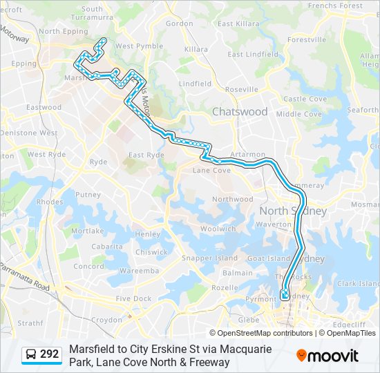 292 Route: Schedules, Stops & Maps - Marsfield (Updated)