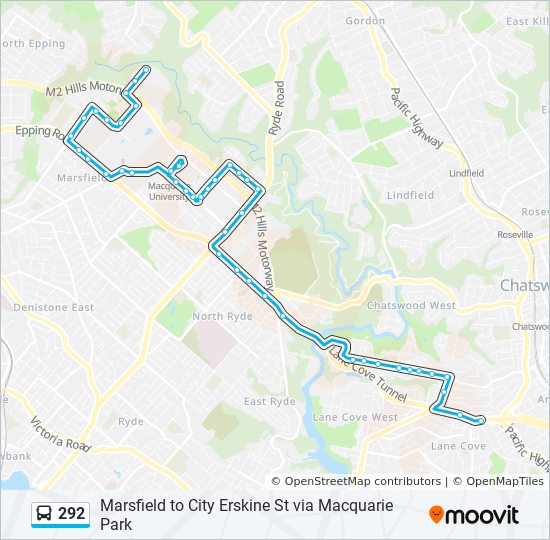 292 Route: Schedules, Stops & Maps - Marsfield (Updated)
