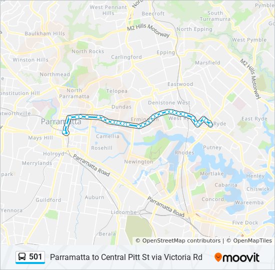 501 Route: Schedules, Stops & Maps - Ryde (Updated)