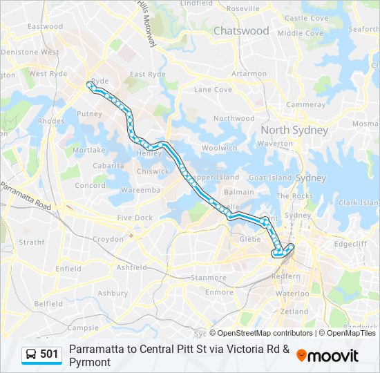501 Route: Schedules, Stops & Maps - Ryde (Updated)