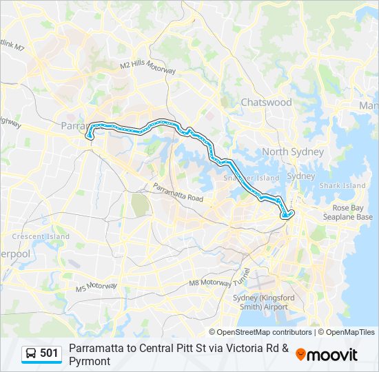 501 Route: Schedules, Stops & Maps - Parramatta (Updated)