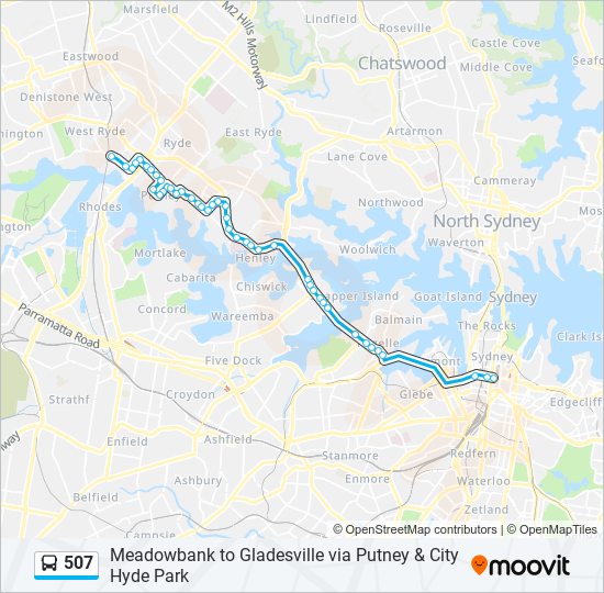 507 Route: Schedules, Stops & Maps - Meadowbank Station (Updated)