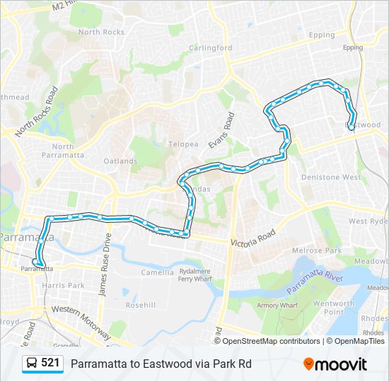 521 Route: Schedules, Stops & Maps - Eastwood Station (Updated)