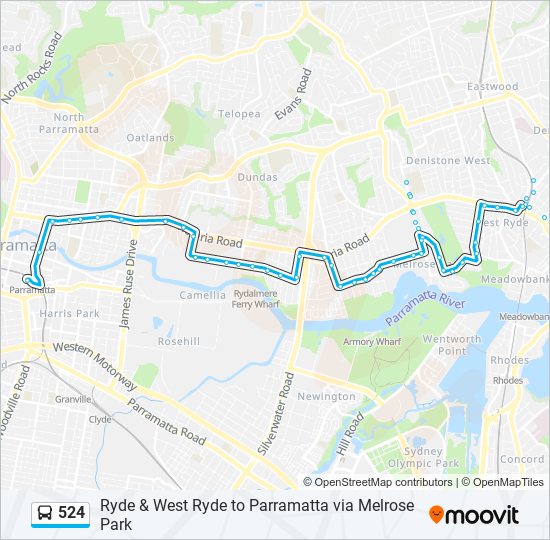 524 Route: Schedules, Stops & Maps - Parramatta (Updated)