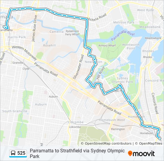 525 Route: Schedules, Stops & Maps - Parramatta (Updated)