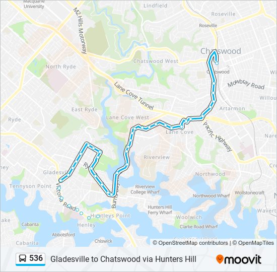 536 Route: Schedules, Stops & Maps - Chatswood (Updated)