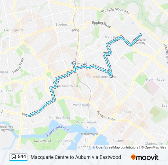 544 Route: Schedules, Stops & Maps - Ermington (Updated)