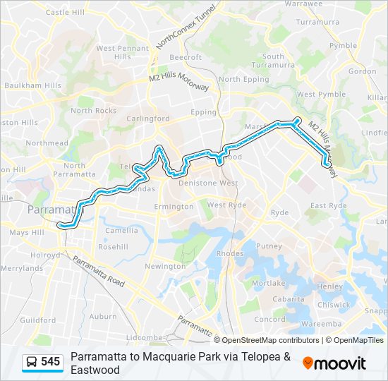 545 Route: Schedules, Stops & Maps - Parramatta (Updated)