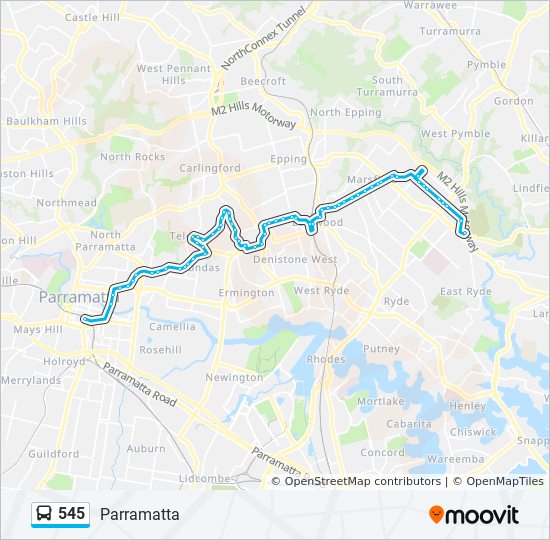 545 Route: Schedules, Stops & Maps - Parramatta (Updated)
