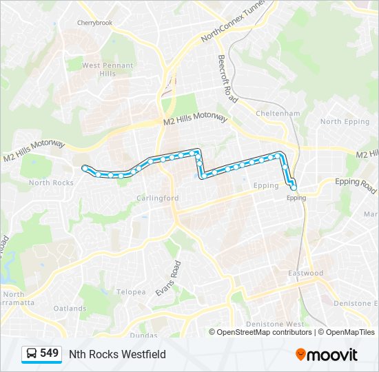 549 Route: Schedules, Stops & Maps - Nth Rocks Westfield (Updated)