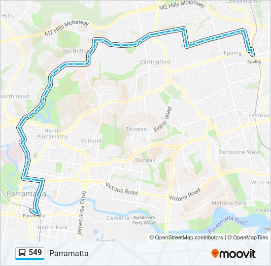549 Route: Schedules, Stops & Maps - Parramatta (Updated)