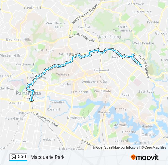 550 Route: Schedules, Stops & Maps - Macquarie Park (Updated)