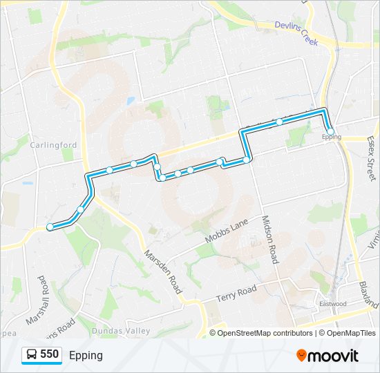 550 Route: Schedules, Stops & Maps - Epping (Updated)