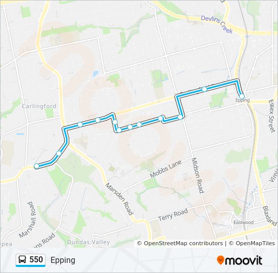 550 Route: Schedules, Stops & Maps - Epping (Updated)
