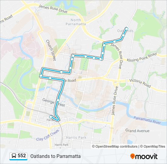 552 Route: Schedules, Stops & Maps - Parramatta (Updated)