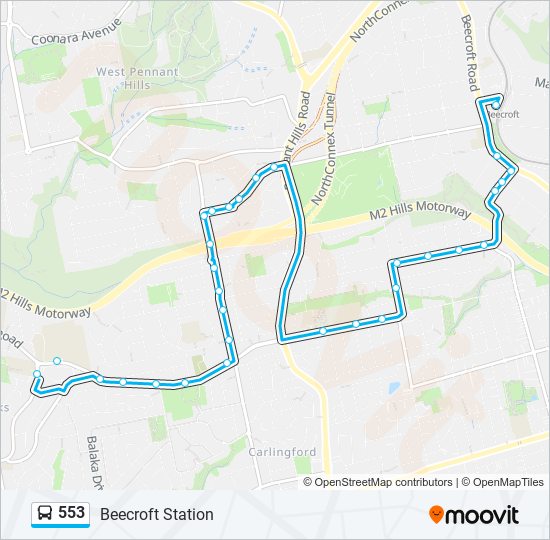 553 Route: Schedules, Stops & Maps - Beecroft Station (Updated)