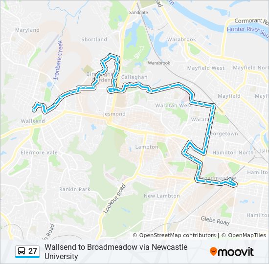 27 Route: Schedules, Stops & Maps - Broadmeadow Station (Updated)
