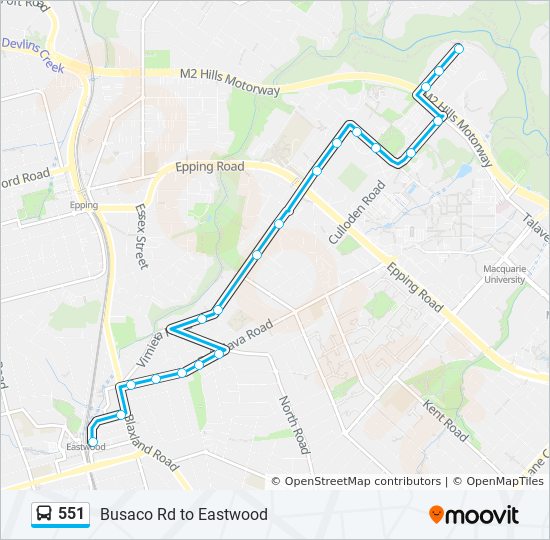 551 Route: Schedules, Stops & Maps - Eastwood Station (Updated)