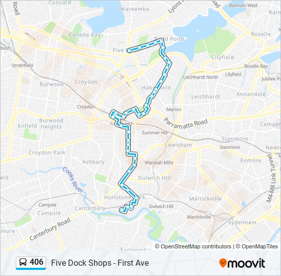 406 Route: Schedules, Stops & Maps - Five Dock Shops - First Ave (Updated)