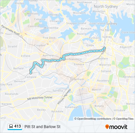 413 Route: Schedules, Stops & Maps - Pitt St and Barlow St (Updated)