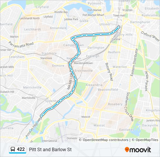 422 Route: Schedules, Stops & Maps - Pitt St and Barlow St (Updated)