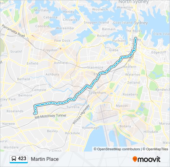 423 Route: Schedules, Stops & Maps - Martin Place (Updated)