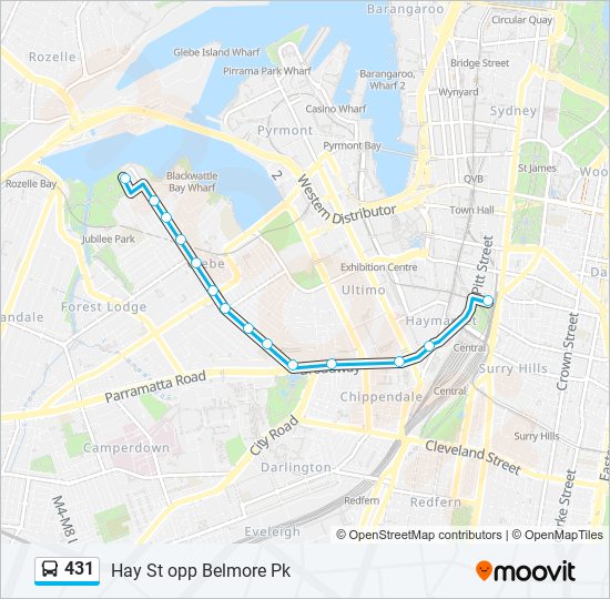 431 Route: Schedules, Stops & Maps - Hay St opp Belmore Pk (Updated)