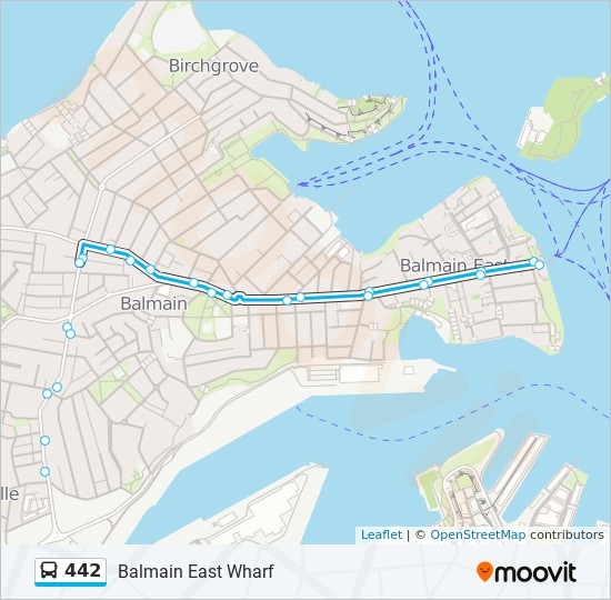 442 Route: Schedules, Stops & Maps - Balmain East Wharf