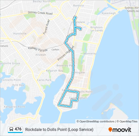 476 Route: Schedules, Stops & Maps - Rockdale Stn (Tramway Arc) (Updated)