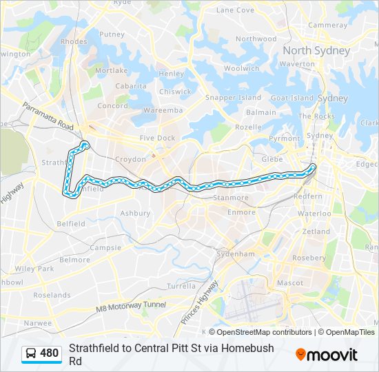 480 Route: Schedules, Stops & Maps - Strathfield Stn (Sth Side) (Updated)