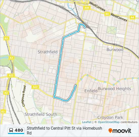 480 Route: Schedules, Stops & Maps - Strathfield Station