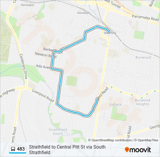 483 Route: Schedules, Stops & Maps - Strathfield Stn (Sth Side) (Updated)