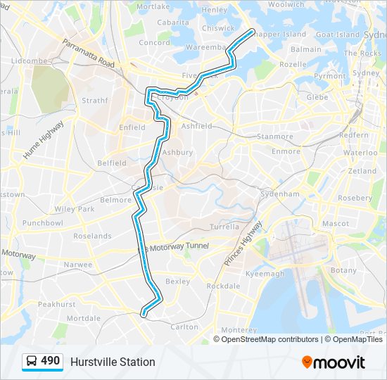 490 Route: Schedules, Stops & Maps - Hurstville Station (Updated)