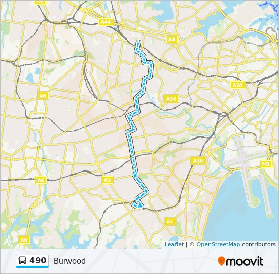 490 Route: Schedules, Stops & Maps - Burwood