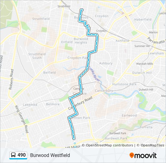 490 Route: Schedules, Stops & Maps - Burwood Westfield (Updated)