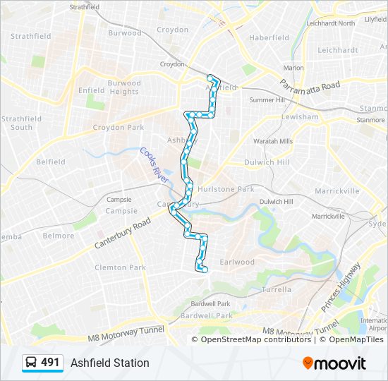 491 Route: Schedules, Stops & Maps - Ashfield Station (Updated)