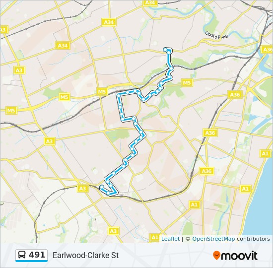 491 Route: Schedules, Stops & Maps - Earlwood-Clarke St