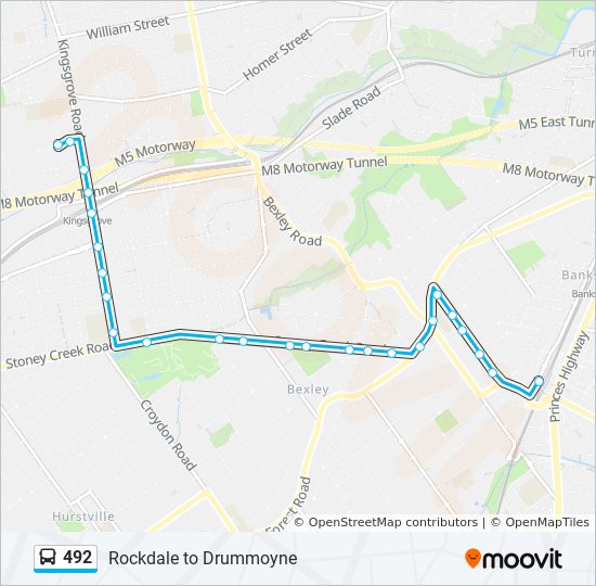492 Route: Schedules, Stops & Maps - Kingsgrove Depot (Updated)
