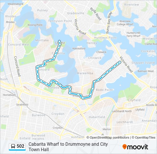 502 Route: Schedules, Stops & Maps - Drummoyne Civic Centre (Updated)