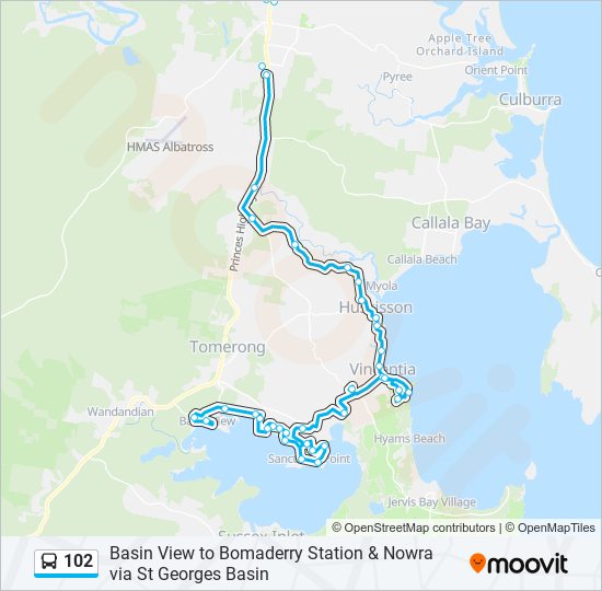 102 Route: Schedules, Stops & Maps - Bomaderry Station (Updated)