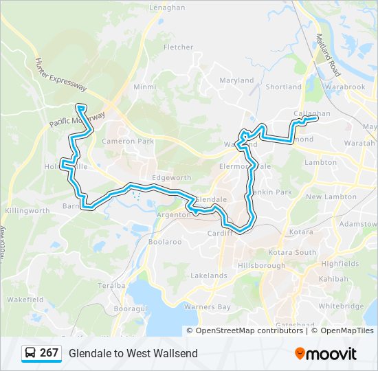 267 Route: Schedules, Stops & Maps - Newcastle University (Updated)
