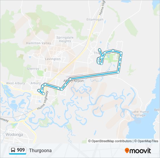 909 Route: Schedules, Stops & Maps - Thurgoona (Updated)