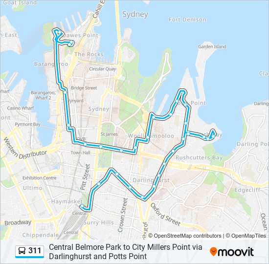 311 Route: Schedules, Stops & Maps - City Millers Point (Updated)