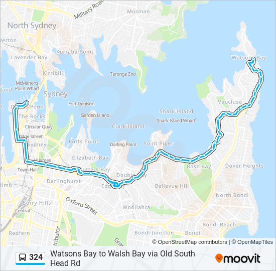 324 Route: Schedules, Stops & Maps - Watsons Bay (Updated)