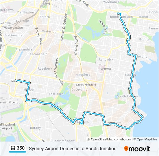 350 Route: Schedules, Stops & Maps - Mascot Stn (Coward St) (Updated)