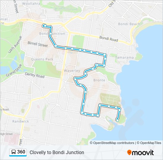 360 Route: Schedules, Stops & Maps - Clovelly Ocean St (Updated)